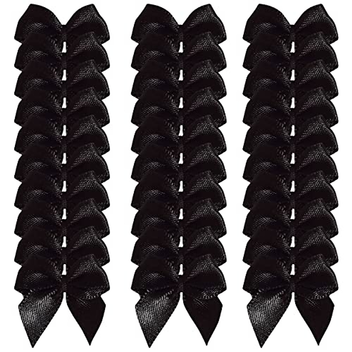 Micomon 50pcs 1-Inch Mini Ribbon Bows for Crafts Small Black Bows Christmas Decoration Embalishement Scrapbooking(Black)