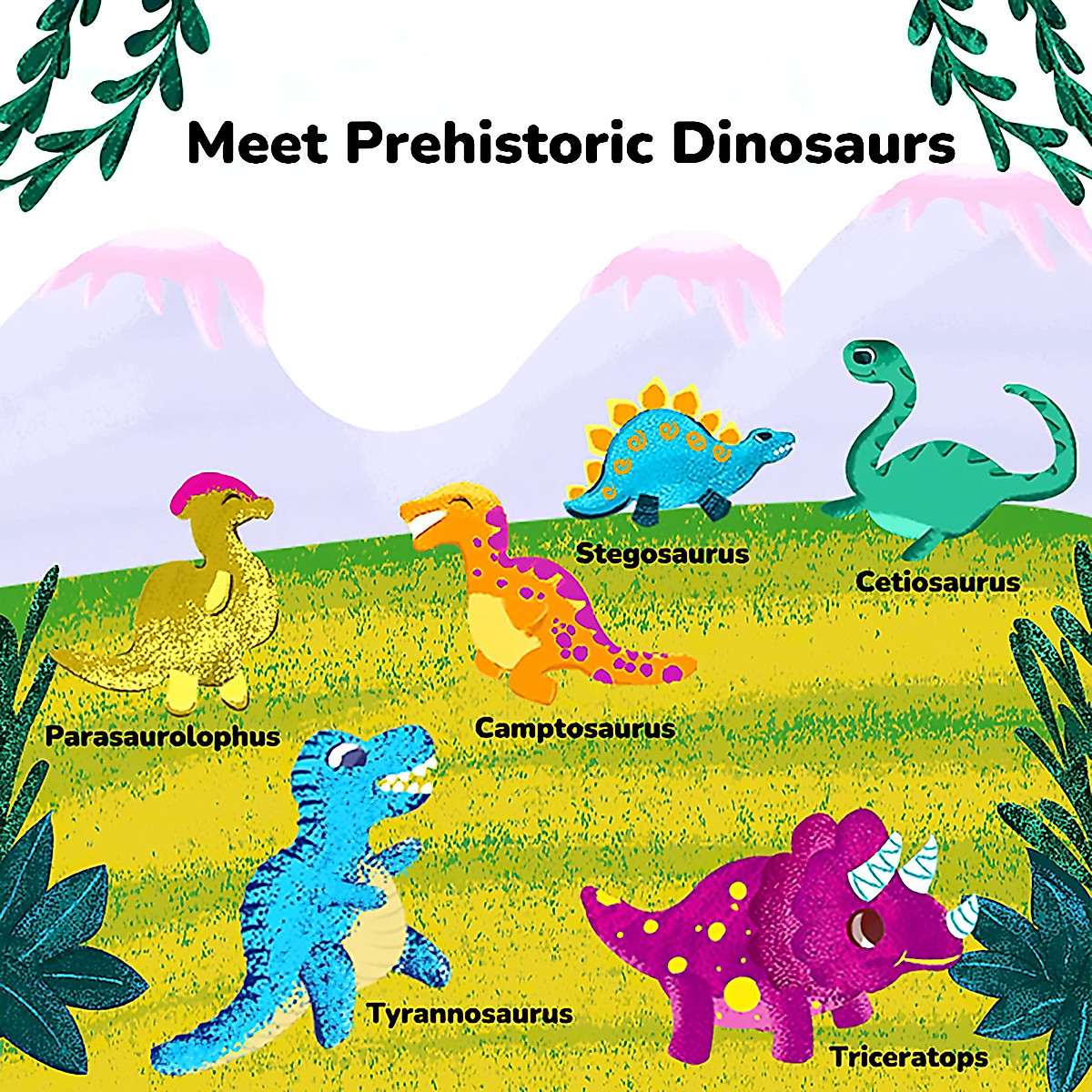 AVIASWIN Dinosaur Painting Kit for Kids, Arts and Crafts for Kids Ages 6-8, 8-12, 6 Dino Figurines Playset, Gifts for Boys and Girls, Blue, Red, Green, White, Black, Yellow
