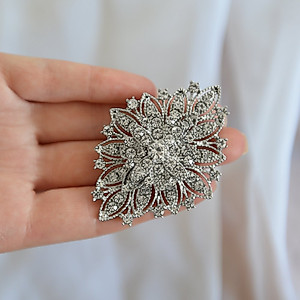 Mariell Vintage Wedding Jewelry Crystal Bridal Brooch Pin for Brides, Bridesmaids, Mother of The Bride
