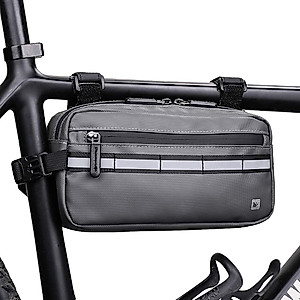 Rhinowalk Bike Bag Waterproof Bike Handlebar Bag,Bike Basket Bicycle Front Bag Shoulder Bag Waist Bag for Sport Bicycle Professional Cycling Accessories-Gray