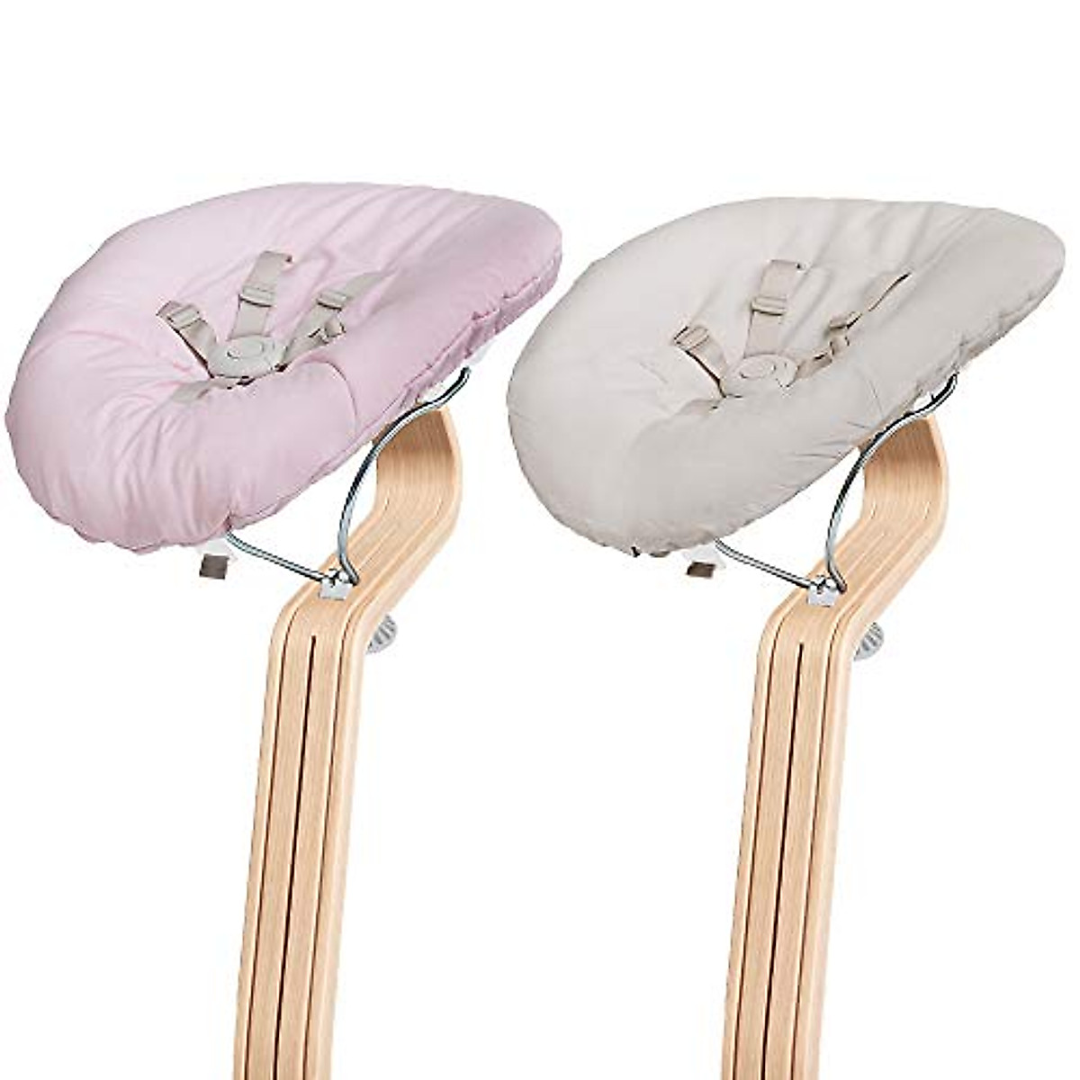 Nomi Baby Coffee with Pink Cushion, Newborn Bouncer Accessory for High Chair, Seamlessly Adjusts from Lay Flat to more Upright Position, Bouncer Seat Elevates Baby to the Height of the Table, 5.5 lb