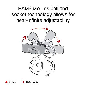 RAM Mounts RAP-B-166-2-A-UN7U X-Grip Phone Mount with RAM Twist-Lock Low Profile Suction Base with Short Arm for Vehicle Windshields