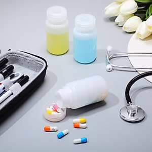 Zhehao 30 Pcs Wide Mouth Reagent Bottle 4 oz Plastic Bottle with Lid, Hdpe, Empty Sealed Sample Leakproof Hdpe Container for Lab Classroom Home(Translucence)