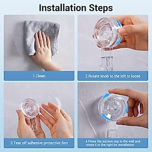 LUXEAR Suction Hooks, 2 Pack Razor Hooks Removable & Reusable Suction Shower Hook Waterproof Powerful Vacuum Suction Hanger for Towel Bathrobe Loofah Bathroom Kitchen Storage Hooks Weather Hanger Hook