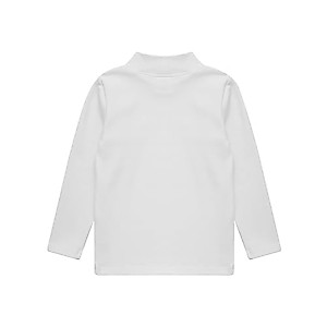 Linjinx Kids Boys Girls Thermal Underwear Tops Baselayer Turtleneck Long Sleeve T-Shirts Athletic Tee White 9-10 Years