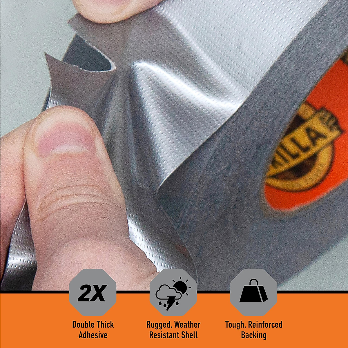 Gorilla Tape, 1.88 in x 10 yd, Silver (Pack of 1) - Duct, Utility, Triple Layer Strength, Indoor & Outdoor, Weather Resistant Shell