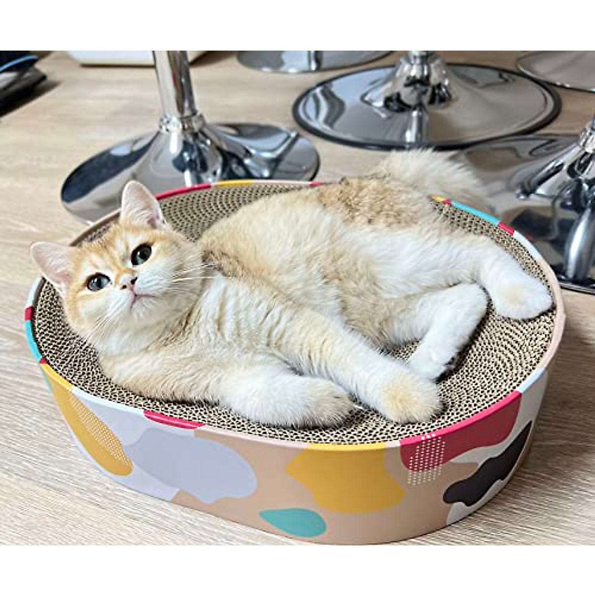 BobbyPet Cat Scratcher Lounge Bed - Oval Shape for Big Cat
