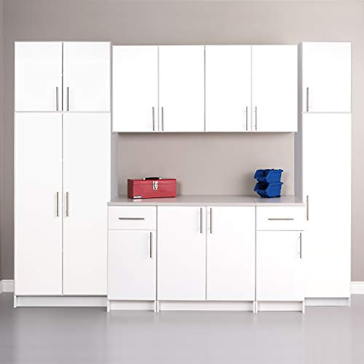 Prepac Elite 2 Door Stackable Wall Mounted Storage Cabinet, 16" D x 32" W x 24" H, White