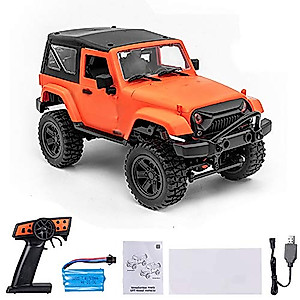 GoolRC f1 rc car, 1/14 Scale 2.4ghz Remote Control car, 4wd 30km/h high Speed Racing car, All terrains Off Road rc Monster Vehicle Truck Crawler with led Light for Kids and Adults (Orange Hardtop)