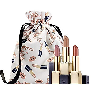 Estee Lauder for Sculpted Lips Trio Lipsticks Gift Set 3 Full Sizes 410 Dynamic, 110 Insatiable Ivory, and 221 Pink Parfait