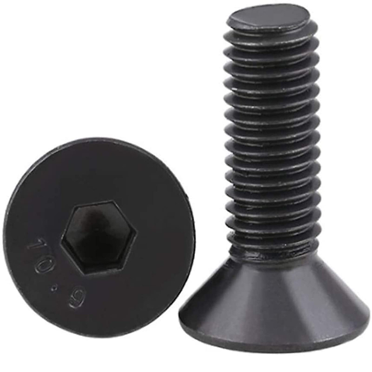 M10-1.5 x 70mm Flat Head Socket Cap Screws,Alloy Steel Grade 10.9, DIN 7991,Black Oxide, Allen Hex Drive,Hex Socket Drive, Fully Thread 4Pcs