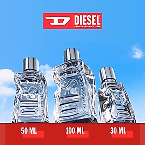Diesel D Refillable Eau de Toilette Spray for Everyone – Men and Women – Ginger Extract, Denim Cotton Accord, Vanilla Bourbon Extract, Lavender Heart, 1.0 Fl. Oz.