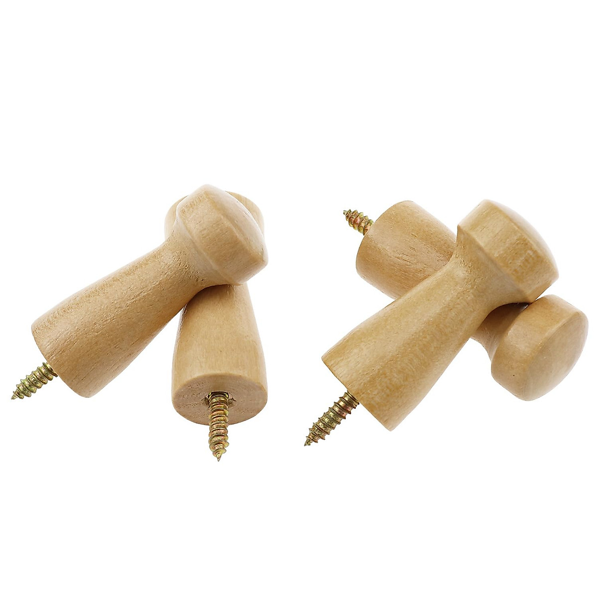 Wantane Screw-On Solid Wood Hook Wooden Coat Hook Coat and Hat Hook Shaker Hook Drying Hook for Hanging Clothes, Hats, Towels, etc. -10PCS