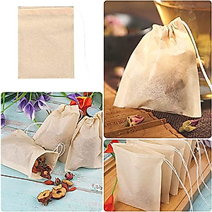 LANSKLBD - 200 Pcs Disposable Tea Bags for Loose Leaf Tea, Tea Filter Bags for Loose Tea, Wood Pulp Material, Empty Tea Bags (2.36 x 3.15 Inch))