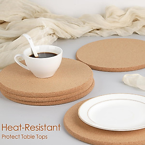 6 Pack Cork Trivets for Hot Dishes, 8" High-Density Thick Cork Trivets for Hot Pots and Pans, Heat Resistant Cork Hot Pads for Kitchen, Multifunctional Corkboard for Cork Plant Coasters and DIY Crafts