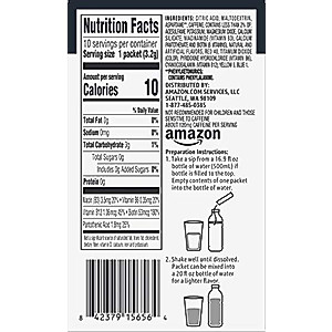 Amazon Brand - Happy Belly Drink Mix Singles, Strawberry with Caffeine, 1.1 ounce (Pack of 1) (Previously Solimo)