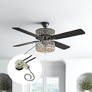 DAYONE Pull Chain Switch Zing Ear ZE-109 Ceiling Fan Switch Ceiling Fan Light Lamp Replacement 2 Pack Nickel