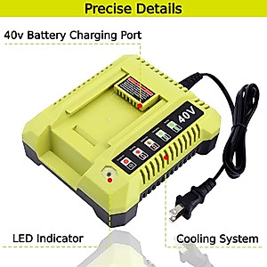 OP401 40V Lithium Ion Battery Charger Compatible with Ryobi OP4015 OP4026 OP4026A OP4030 OP4040 OP4050 OP4050A OP4060 OP40261 OP40301 OP40401 OP40501 OP40601 Tools Batteries