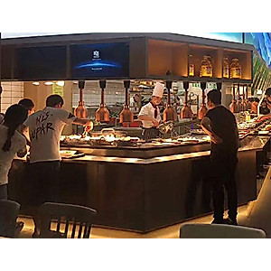 Commercial Heat Lamp Food Warmer, Telescopic Pendant Light Buffet Heating Insulation Lamp, Keep Barbecue Pizza French Fries Hot, Adjustable Length 75-165cm, 4-Pack