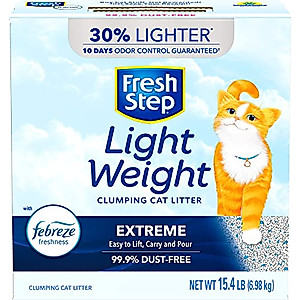 Fresh Step Lightweight Clumping Cat Litter, Odor Control With Febreze, 15.4 lbs