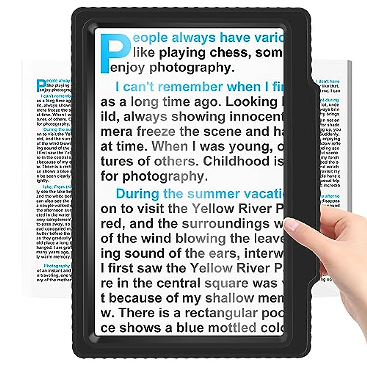 5X Full-Page Magnifying Glass for Reading, Large Hand Reading Magnifier for Seniors and Low Vision Person