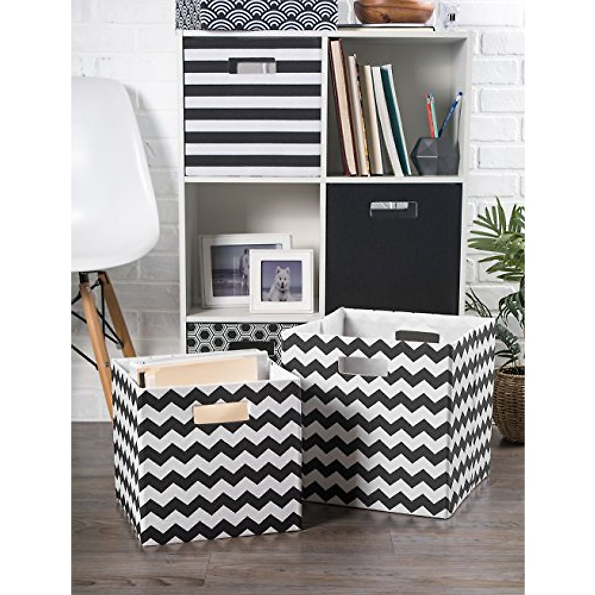 DII Poly-Cube Storage Collection Hard Sided, Collapsible Solid, Large, Black