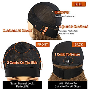 SOMIARIK Headband Wigs for Black Women Natural Hairline Synthetic Brown Loose Curly None Lace Front Wigs for Black Women Glueless Machine Made Wig Wavy pre plucked Headband Wigs 26 Inch