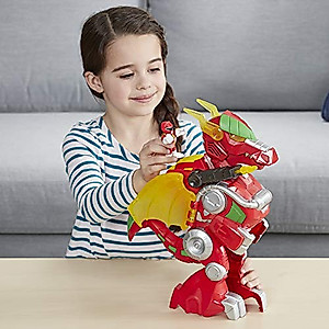 Playskool Heroes Power Rangers Red Ranger & Dragon Thunderzord, 3" Action Figure, 14" Zord, Lights & Sounds, Collectible Toys for Kids Ages 3 & Up