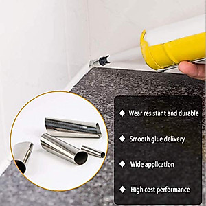 Caulking Nozzle Applicator,14 PCS Caulking Nozzle Stainless Steel Sealant Kit Perfect Caulking Finishing Nozzle Applicator Reusable Filling Operation Tool for Kitchen and Bathroom