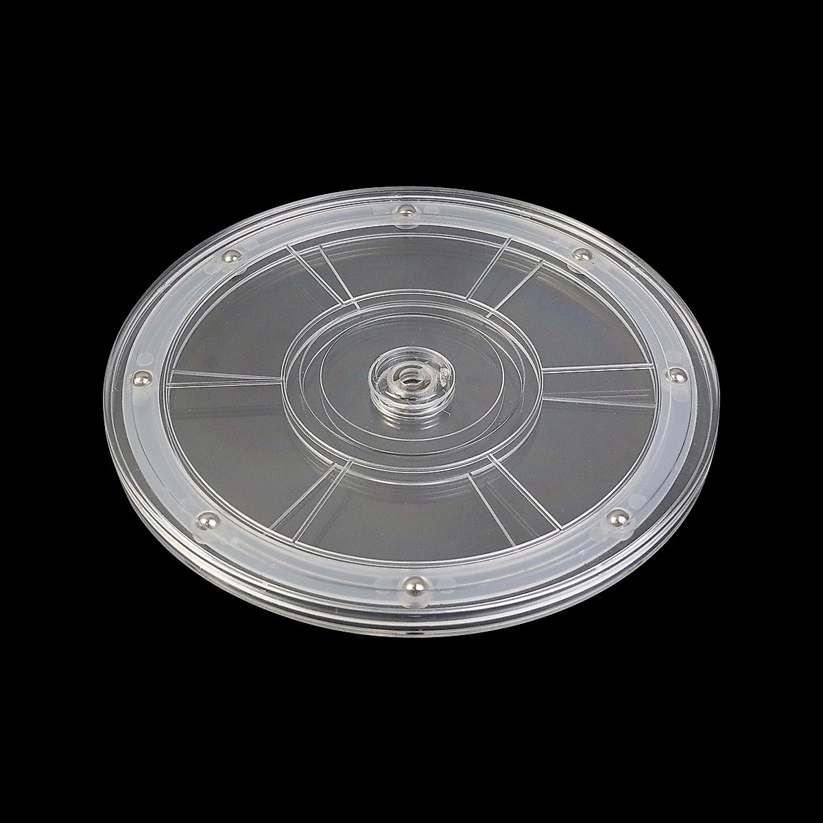 MY MIRONEY 8 Inch Lazy Susan Turntable Organizer Clear Plastic Acrylic Organizers Heavy Duty Rotating Swivel Stand with Steel Ball Bearings Pack of 2