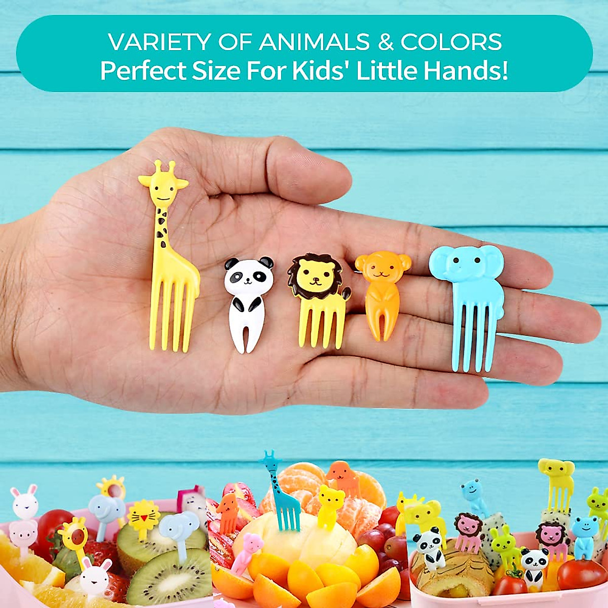 156PCS Animal Food Picks for Kids, FATLODA Fun Bento Picks for Picky Eater, Cute Fruit Food Toothpicks, Lunch Bento Box Accessories for Toddler