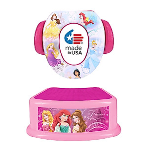 Disney Princess 2 Pc Essential Potty Training Set - Potty Training Seat, Step Stool for Kids