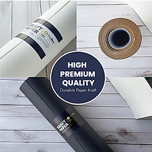 BearBoss 3 Kraft Paper Roll - Brown Black White - 12 inches x 100 feet - Paper Perfect for for Crafts, Art,Small Wrapping, Packing, Postal, Shipping, Dunnage & Parcel, Special Package