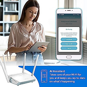 D-Link R12, Eagle Pro Ai Smart WiFi Internet Router (AC1200) - High Power Gigabit Ethernet Dual Band, Enhanced Parental Controls, Compatible with Alexa and Google