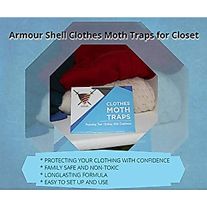 Moth Traps Closet Clothing - Clothes Moths Protection Trap with Unique Hanging Design (6 Traps)