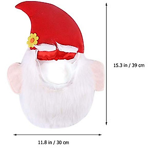 NUOBESTY Santa Gnome Pet Costume Gnome Hat Christmas Dog Headgear Pet Birthday Outfit Xmas Halloween Accessories for Puppy Kitten Cat (Red)