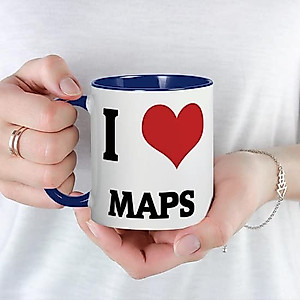 CafePress I Love Maps Mug Ceramic Coffee Mug, Tea Cup 11 oz