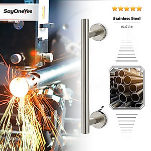 SAYONEYES Brushed Nickel Towel Bar 12 Inch – Heavy Duty Stainless Steel SUS304 Towel Holder Rack for Bathroom, Kitchen, Bedroom Wall Mounted - Single Layer Shower Towel Hanger Rod