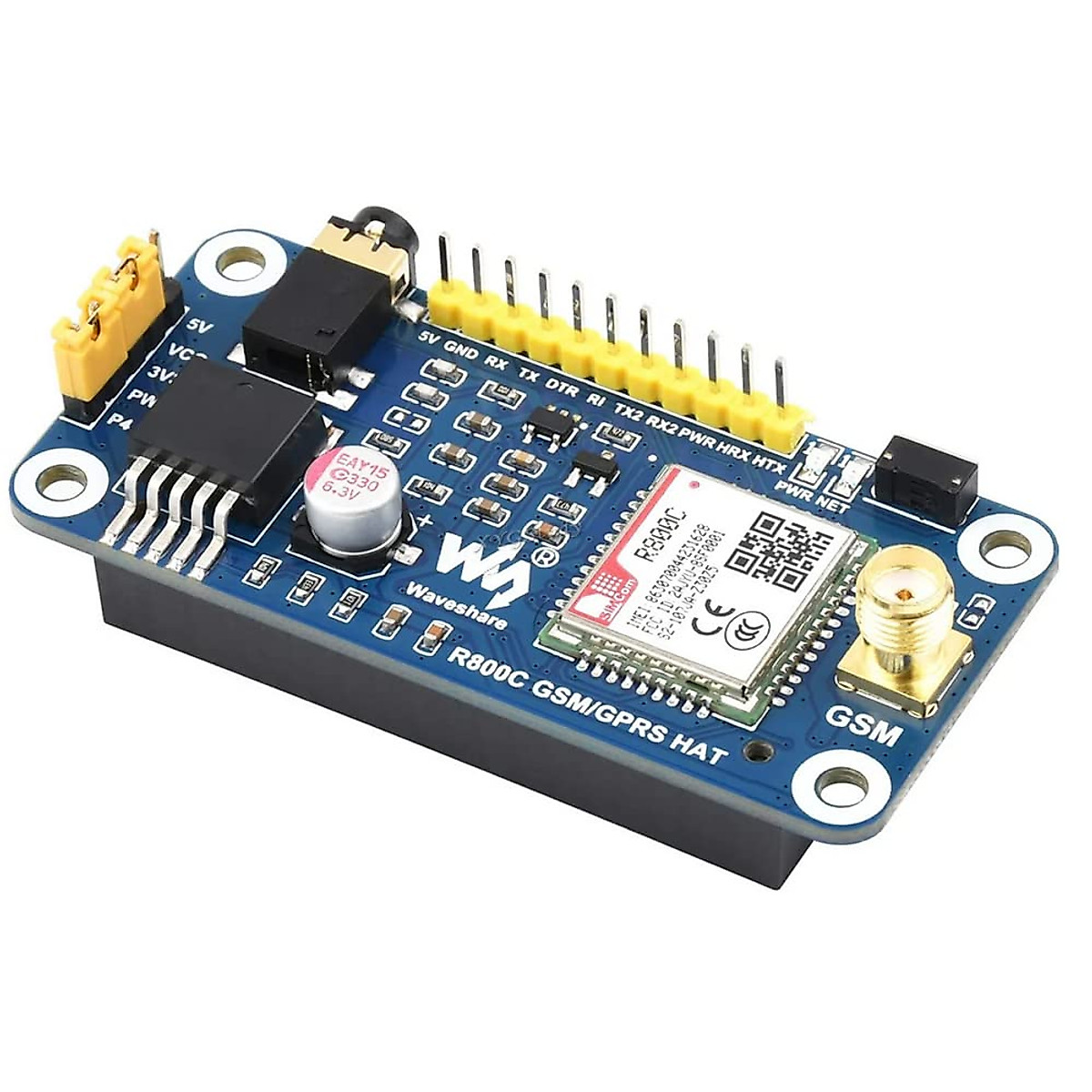 R800C GSM/GPRS HAT for Raspberry Pi and Jetson Nano Supports 2G Communication Phone Call and SMS GPRS with UART Interface @XYGStudy