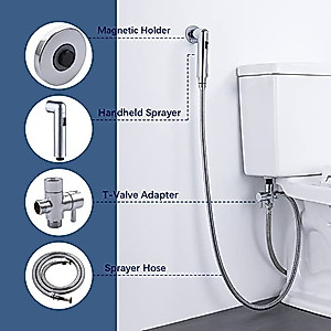 EVITA Handheld Bidet Sprayer for Toilet, Magnetic Bidet Sprayer -Adjustable Water Pressure, Bathroom Cloth Diaper Bidet Toilet Sprayer Kit with Hose-Easy to Install for Baby Wash, Feminine Wash