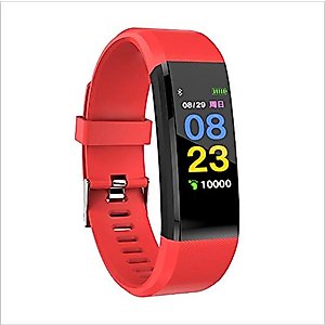 Smart Watch, Activity Trackers Health Exercise Watch Heart Rate Blood Pressure Monitor, Waterproof Fitness Tracker Band with Step Counter, Calorie Counter, Pedometer Watch for Kids Women Men(red)