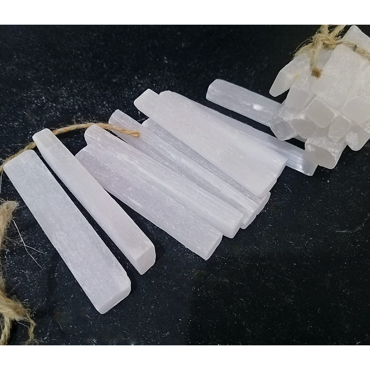 XMHOME Selenite Sticks White Selenite Crystal Wand 20Pcs Approx 1/2 Lb Small Bulk Healing Crystals Home Decoration Purifying Energy for Vicca Reiki Protection Chakras Eliminate