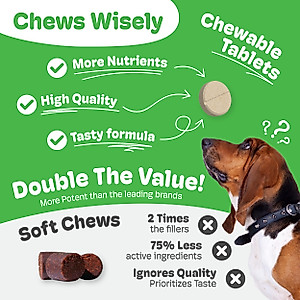 Boneo Emmuno Canine - Patented Digestive, Immune, Skin & Coat Health Supplement for Dogs - All Natural Lactoferrin, Probiotics, Prebiotics, Enzymes, Omega 3 Fish Oil and More - 90 Chewable Tablets