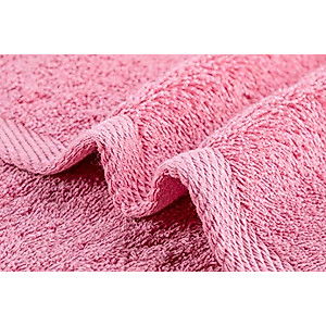 Babiclean 16x30 Premium Quality Ultra Soft and Highly Absorbent heavey Pure Pink Hand Towel Durable for Bathroom, Hotel, Spa, Salon and Gym Set of 2