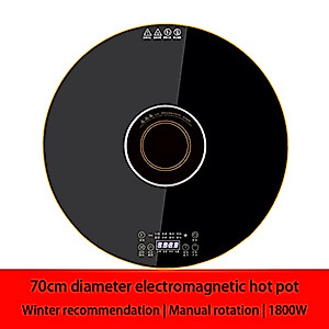 Food and Plate Warming Tray Electric Warming Tray with Adjustable Temperature Control 360° Rotation Glass Top Hot Plate Food Warmer Buffets Server for Party (1800w)