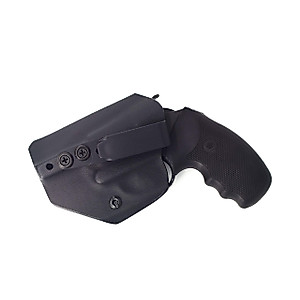 Compatable with Charter Arms Undercover 38 Special .38 Ambidextrous IWB Kydex Holster Inside Waistband Concealed Carry Holster Made in USA (Black)