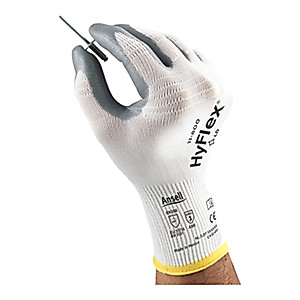 Ansell Healthcare 103334 Series 11-800 Nitrile HyFlex Light Duty Foam Glove, 15 Gauge, Size 10, Gray (Pack of 144)