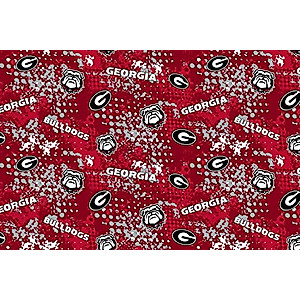 University of Georgia Cotton Fabric by Sykel-Licensed Georgia Bulldogs Splatter Cotton Fabric