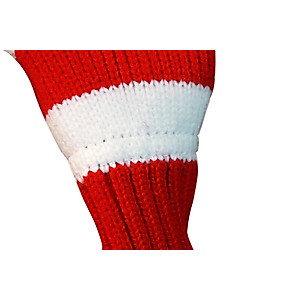 Red White Golf Headcover New MAJEK #1 Fits 460cc OS Oversized Long Neck Driver Knit Pom Pom Retro Classic Vintage Longneck Golf Clubs Head cover