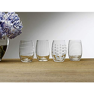 Mikasa Cheers Stemless Wine Glass, 17-Ounce, Set of 4, Clear